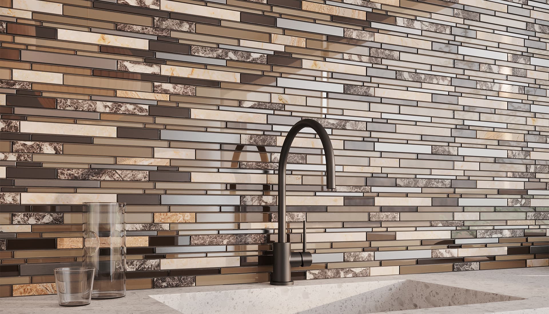 Anatolia Glass Stone Stainless Mosaics